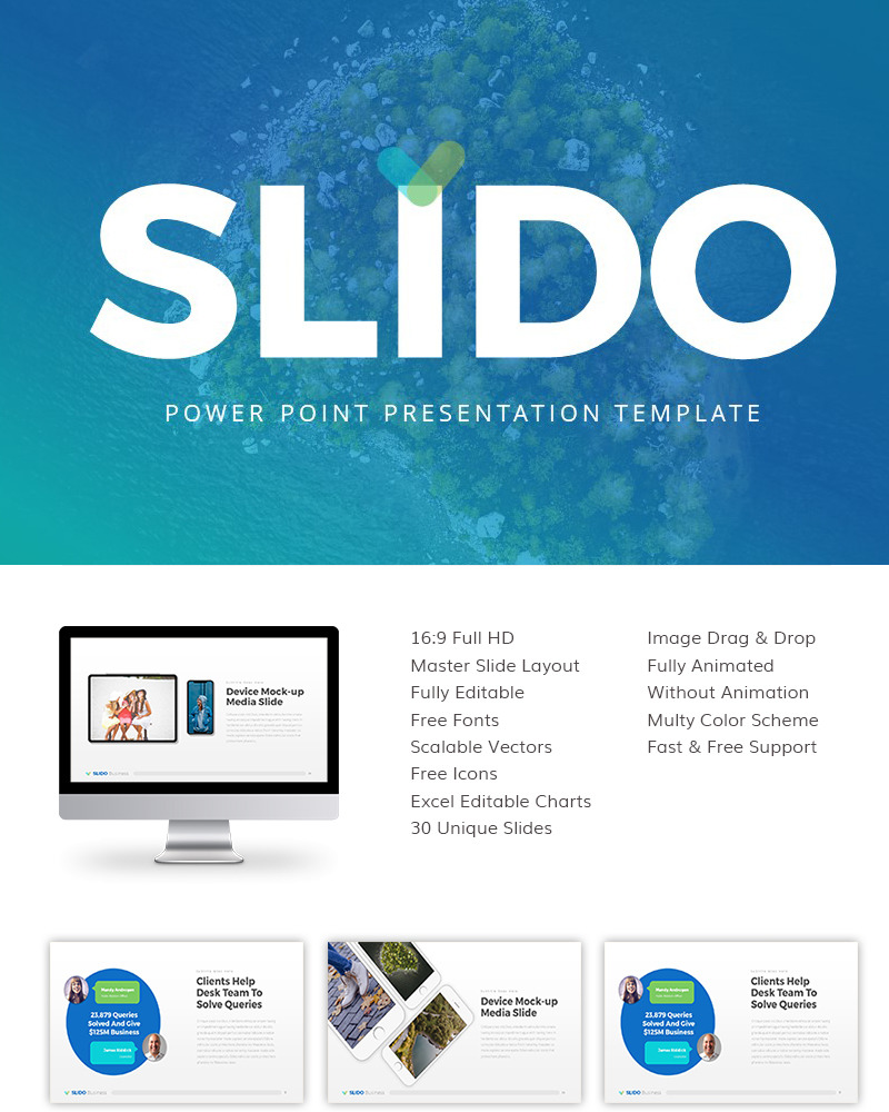 Slido Presentation PowerPoint Template #87402
