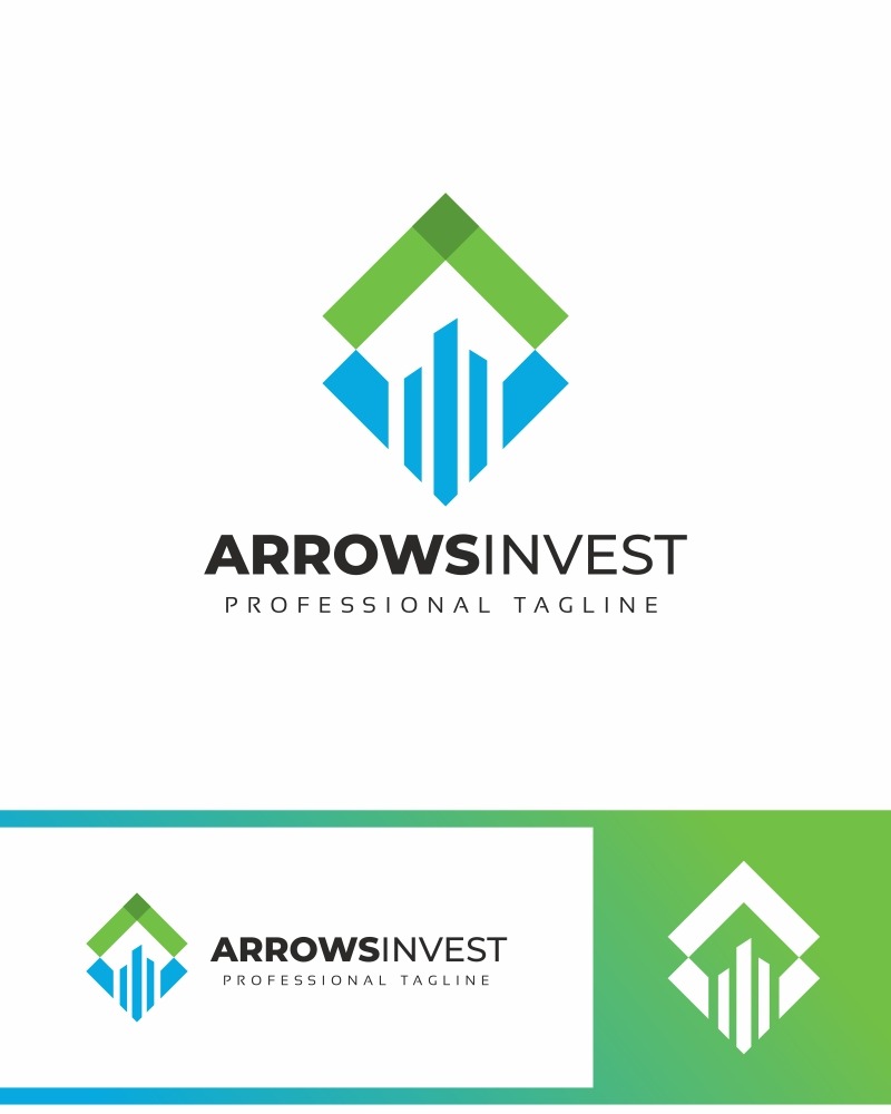 Arrows Invest Logo Template #87784 - TemplateMonster