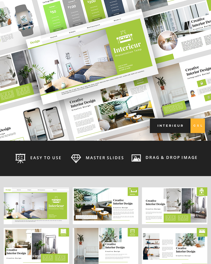 Interieur - Interior Design Presentation Google Slides