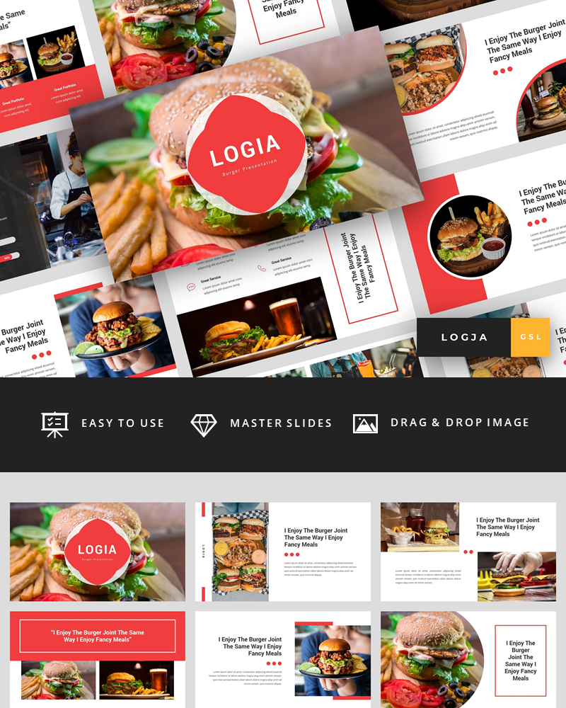 Logja - Burger Presentation Google Slides - TemplateMonster