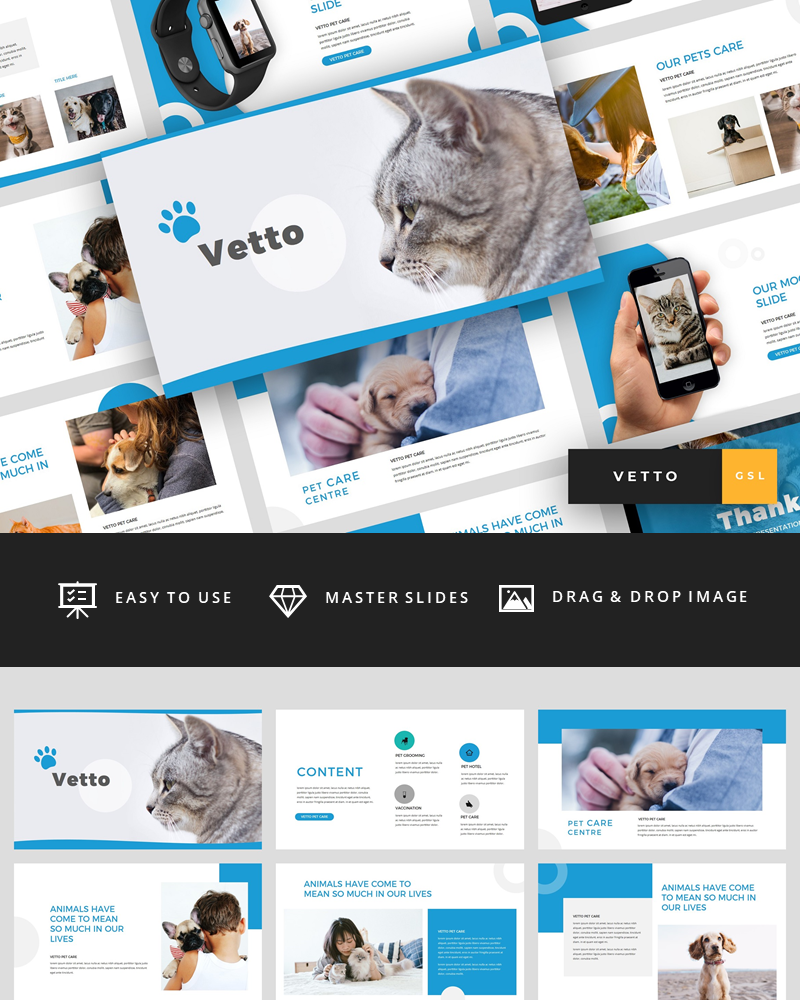 Vetto - Pet Care Presentation Google Slides - TemplateMonster