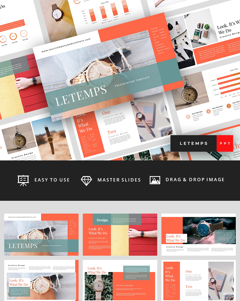 Letemps - Watch Presentation PowerPoint template