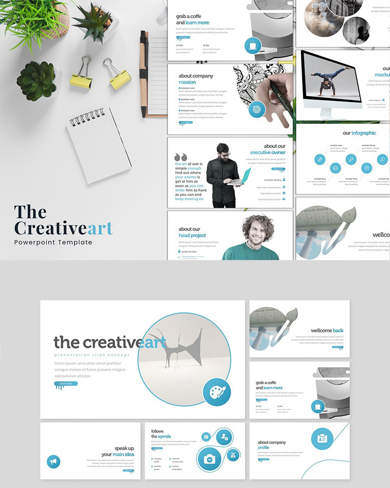 The Creativeart PowerPoint template #87800 - TemplateMonster