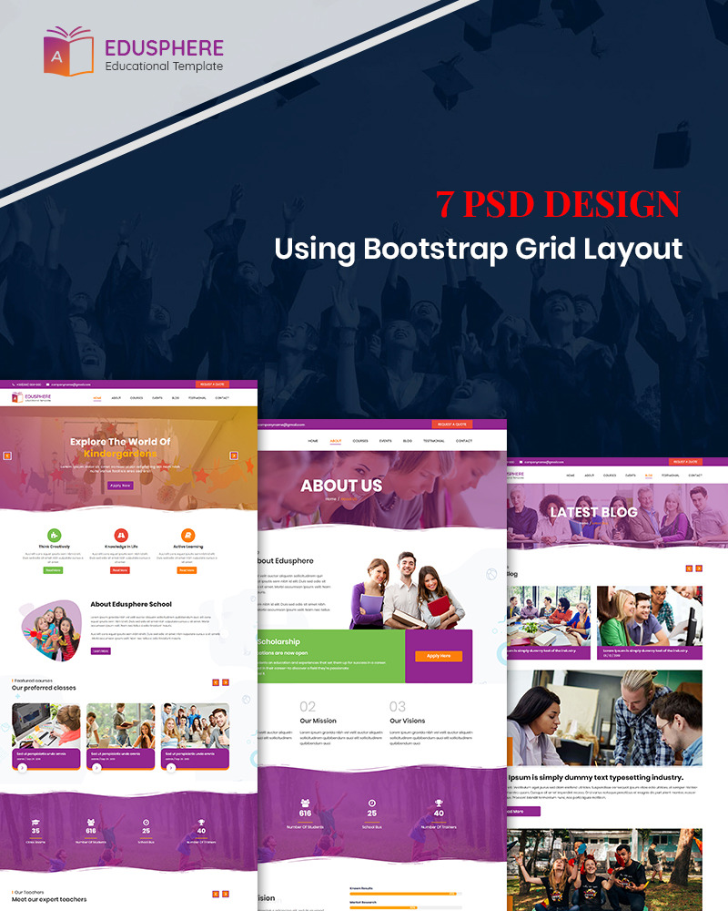 Edusphere - Online Learning PSD Template - TemplateMonster Edusphere - Online Learning PSD Template - TemplateMonster