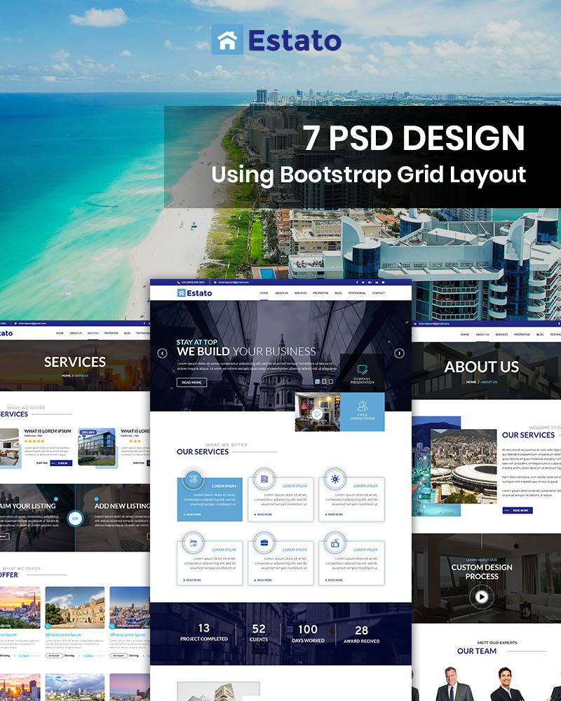 Estato - Real Estate Company PSD Template - TemplateMonster