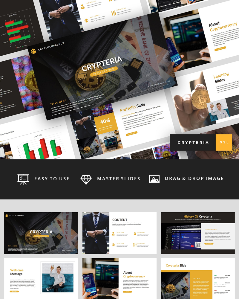 Crypteria - Cryptocurrency Presentation Google Slides