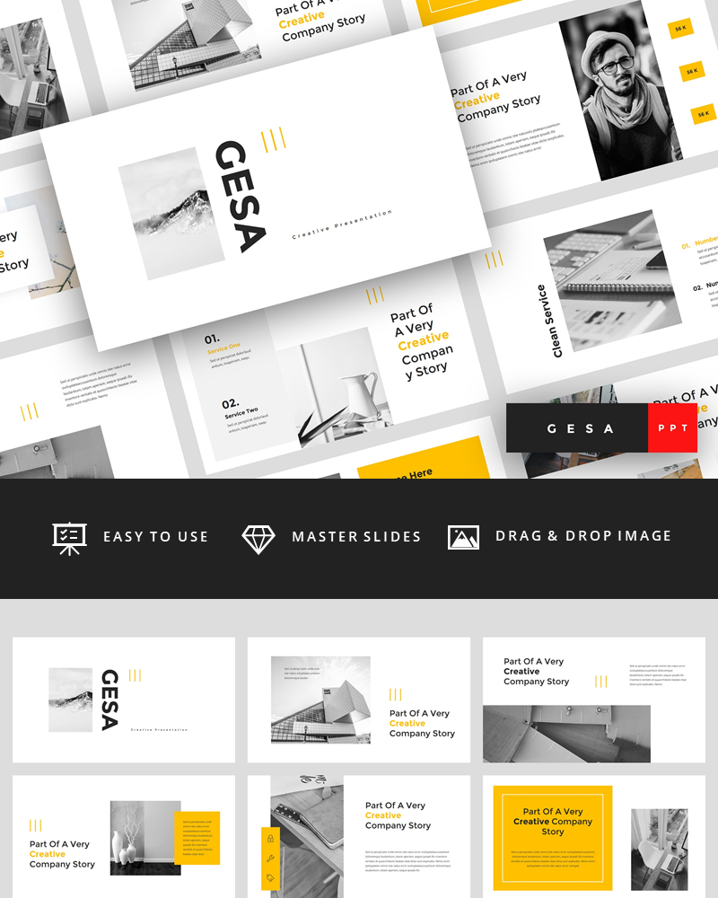 Gesa - Creative Presentation PowerPoint template