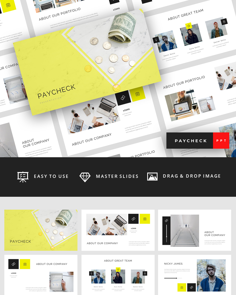 Paycheck - Finance Presentation PowerPoint template