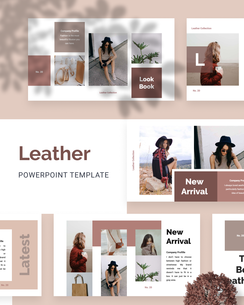 LEATHER PowerPoint template #88556 - TemplateMonster