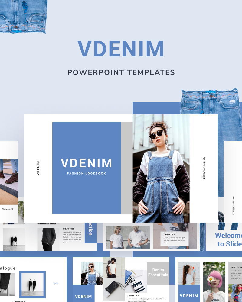 VDENIM PowerPoint template #88551 - TemplateMonster