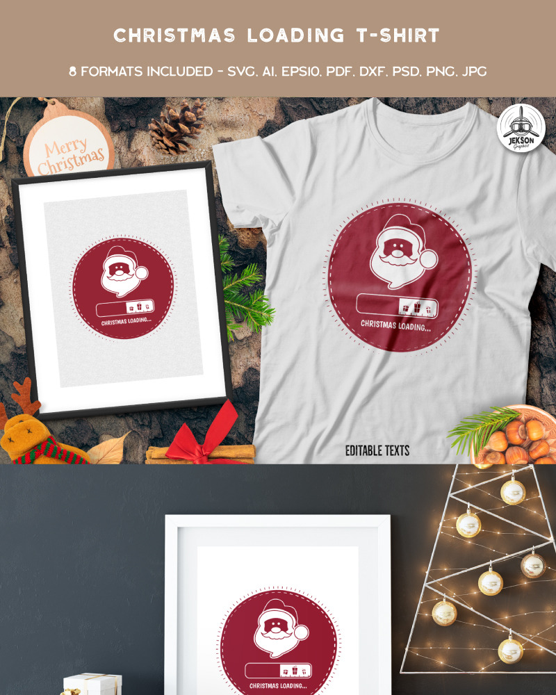 Christmas Loading - T-shirt Design #88849 - TemplateMonster