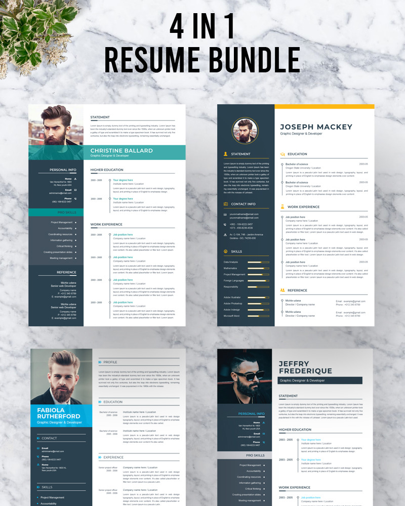 Mega Bundle Resume Templates #88988 - TemplateMonster
