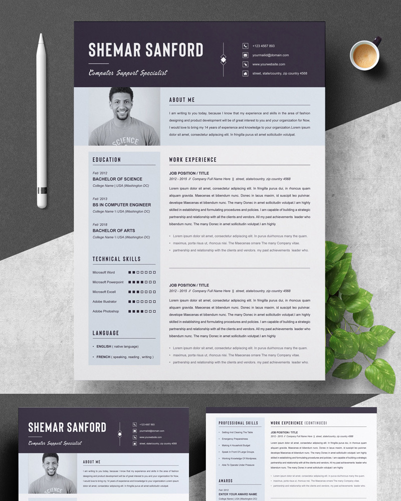 Sanford Word Cv Resume Template #88983 - TemplateMonster