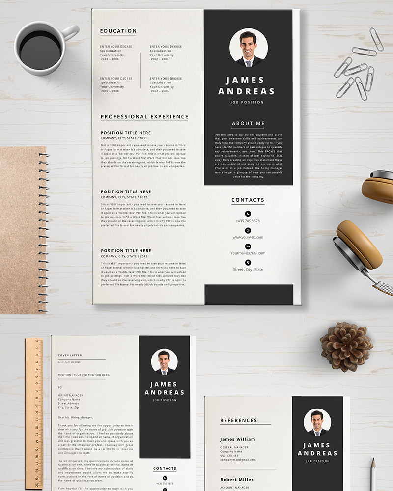James Resume Template #89007 - TemplateMonster
