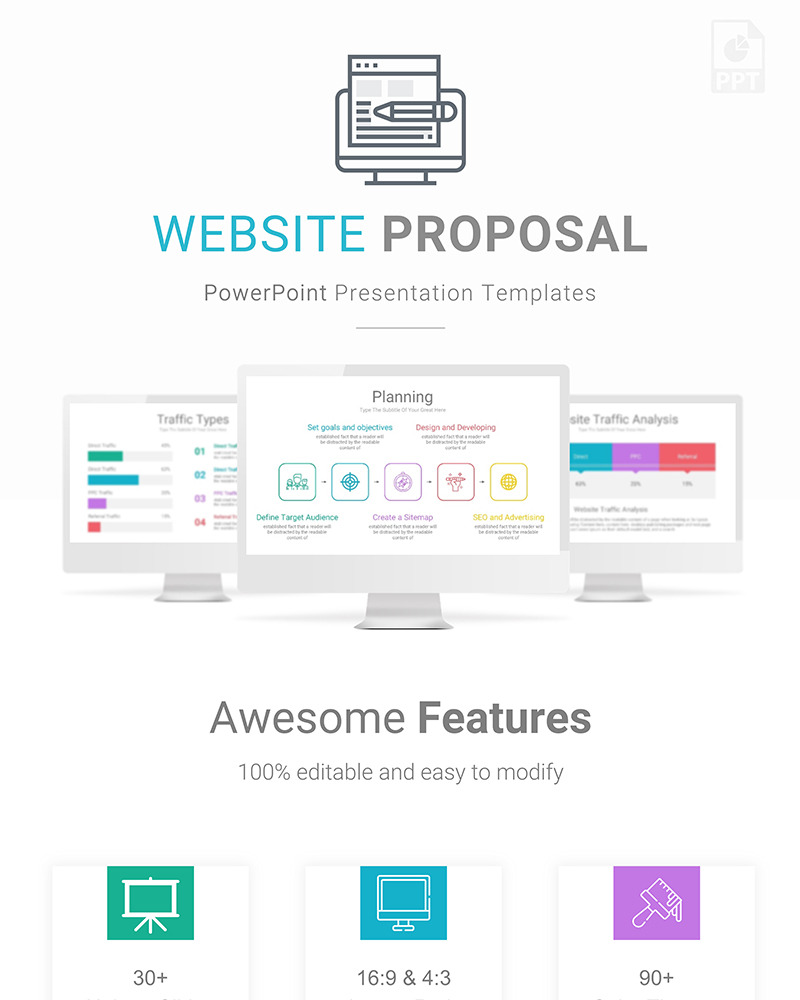 Website Proposal Presentation PowerPoint template