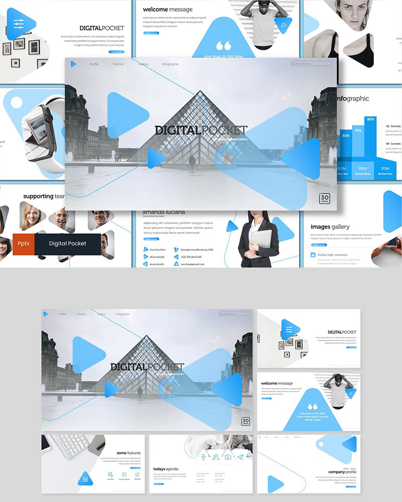 Digital Pocket PowerPoint template #89138 - TemplateMonster