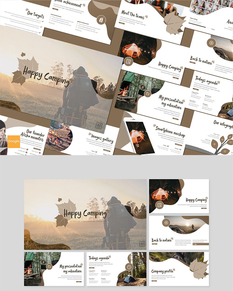 Happy Camping Google Slides #89160 - TemplateMonster