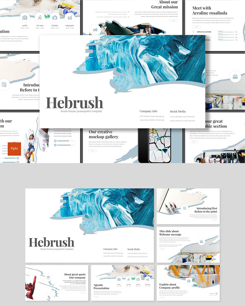 Hebrush PowerPoint template #89129 - TemplateMonster
