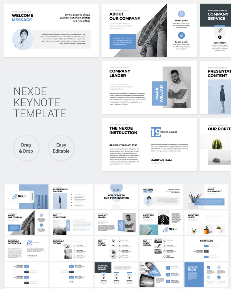 Nexde - Modern Simple clean Business Presentation - Keynote template