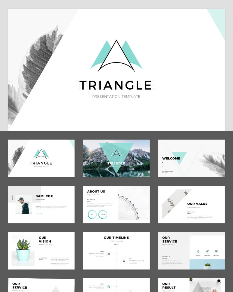 Modello PowerPoint triangolo #89361 - TemplateMonster