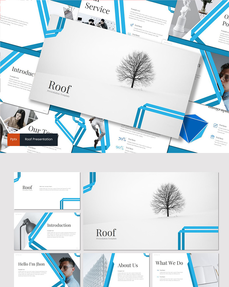 Roof PowerPoint template #89368 - TemplateMonster