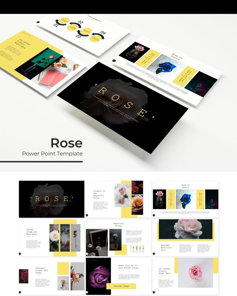 Rose PowerPoint template #89322 - TemplateMonster