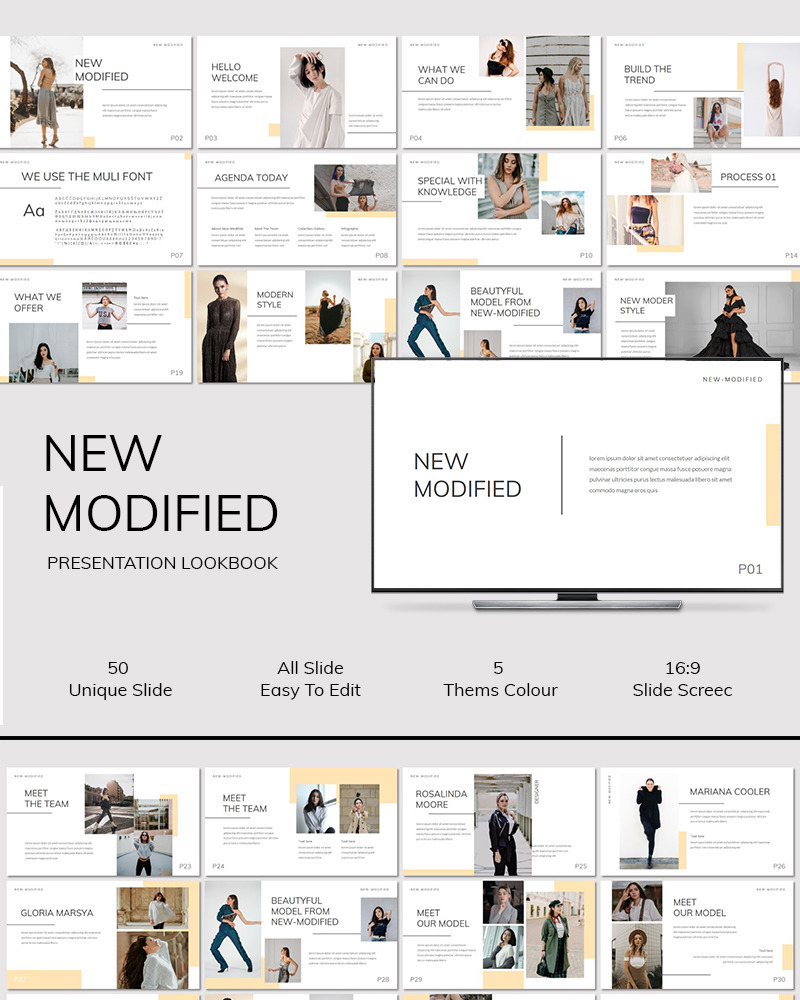 New Modified PowerPoint template #89496 - TemplateMonster