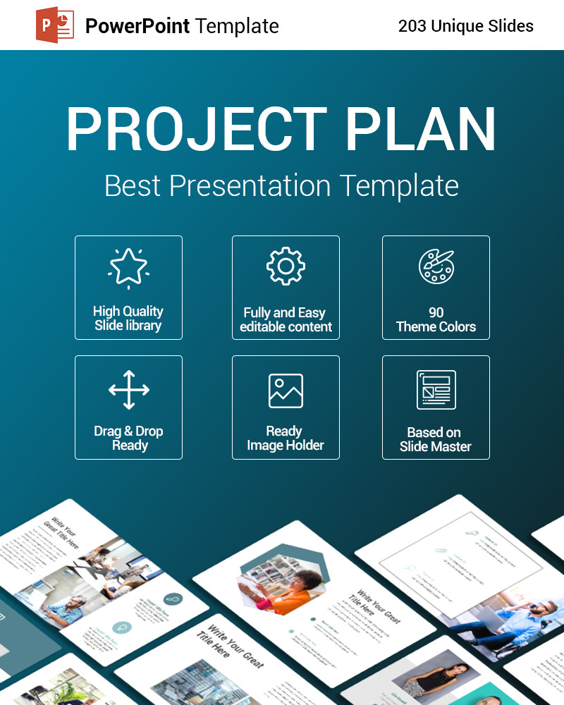 Projektplan PowerPoint-Vorlage #89425 - TemplateMonster