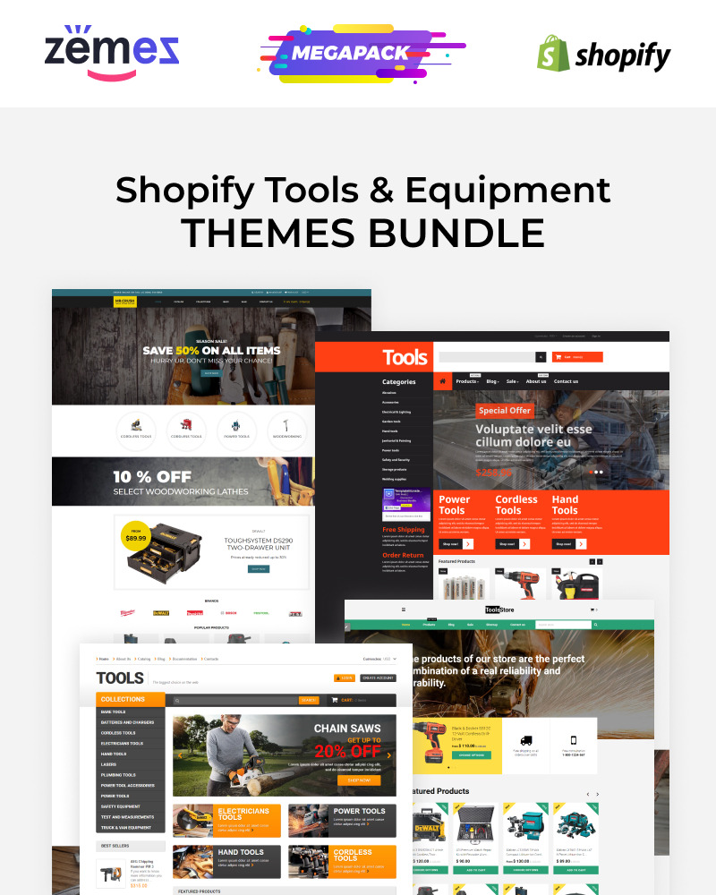Tools Store Templates Bundle Shopify Theme #89486