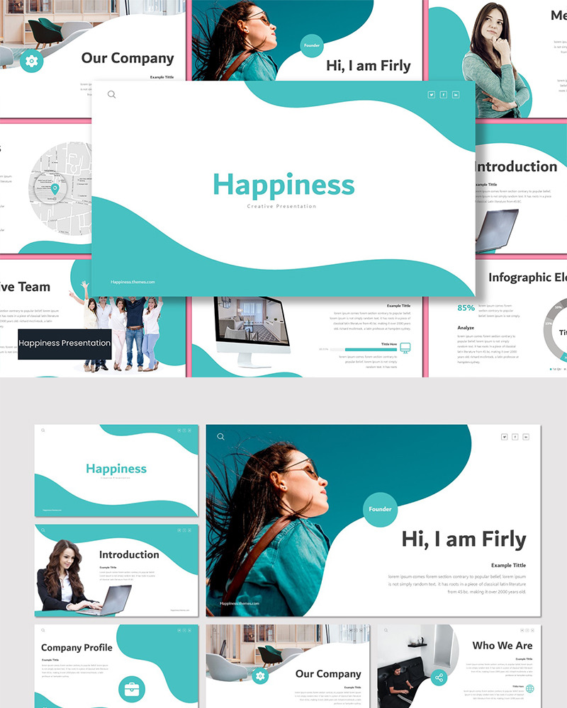 Happiness PowerPoint template #89576 - TemplateMonster