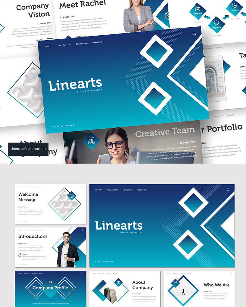 Linearts PowerPoint template #89572 - TemplateMonster