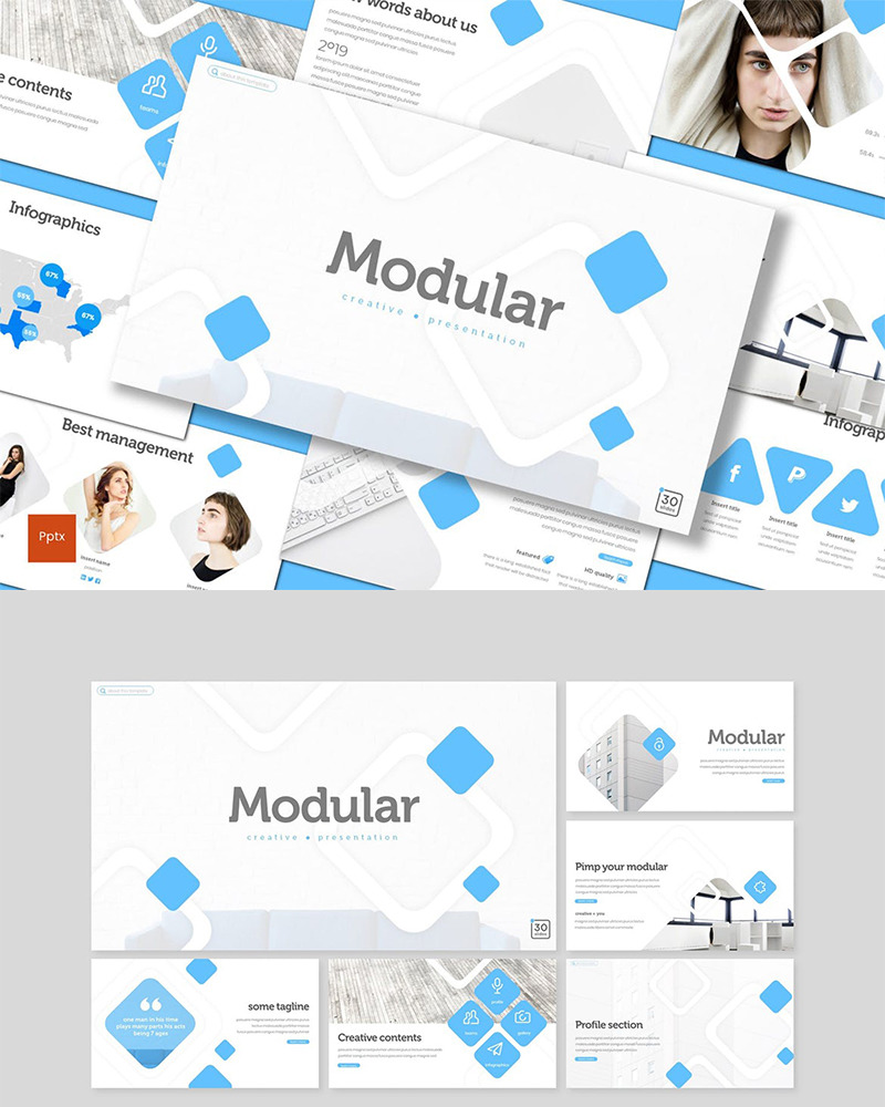 Modular PowerPoint template #89508 - TemplateMonster