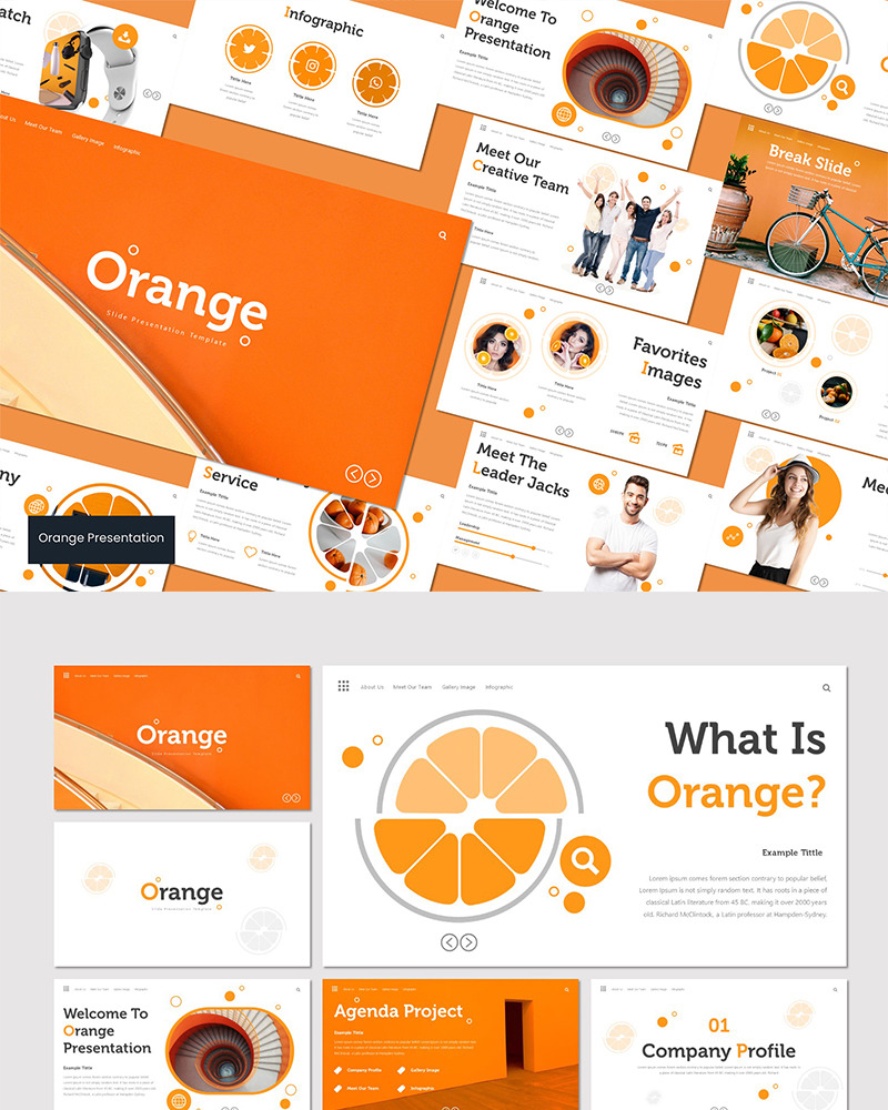 Orange PowerPoint template #89563 - TemplateMonster