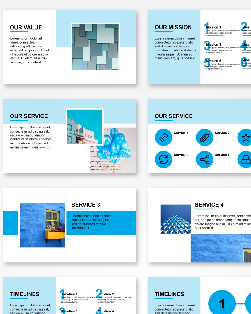 Profesyonel Mavi Sunum PowerPoint şablonu - TemplateMonster