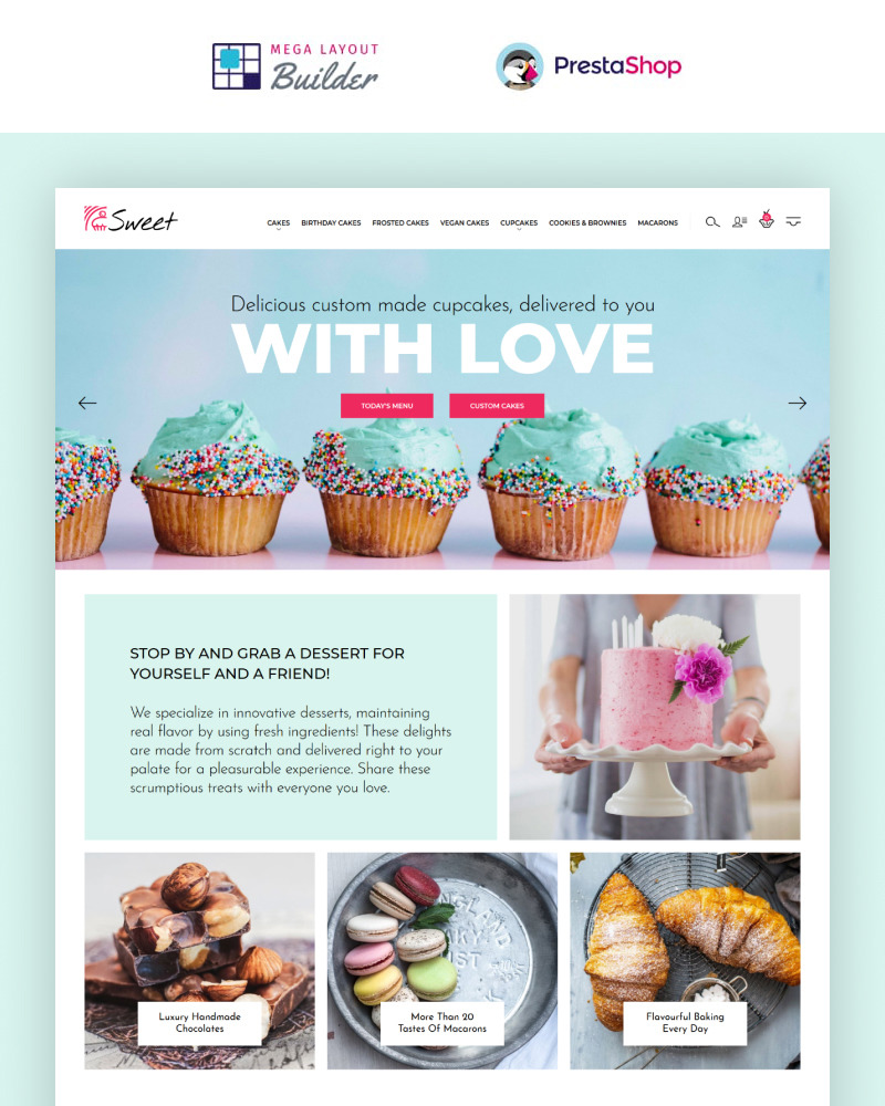 Sweet Dreams - Cake Shop PrestaShop Template