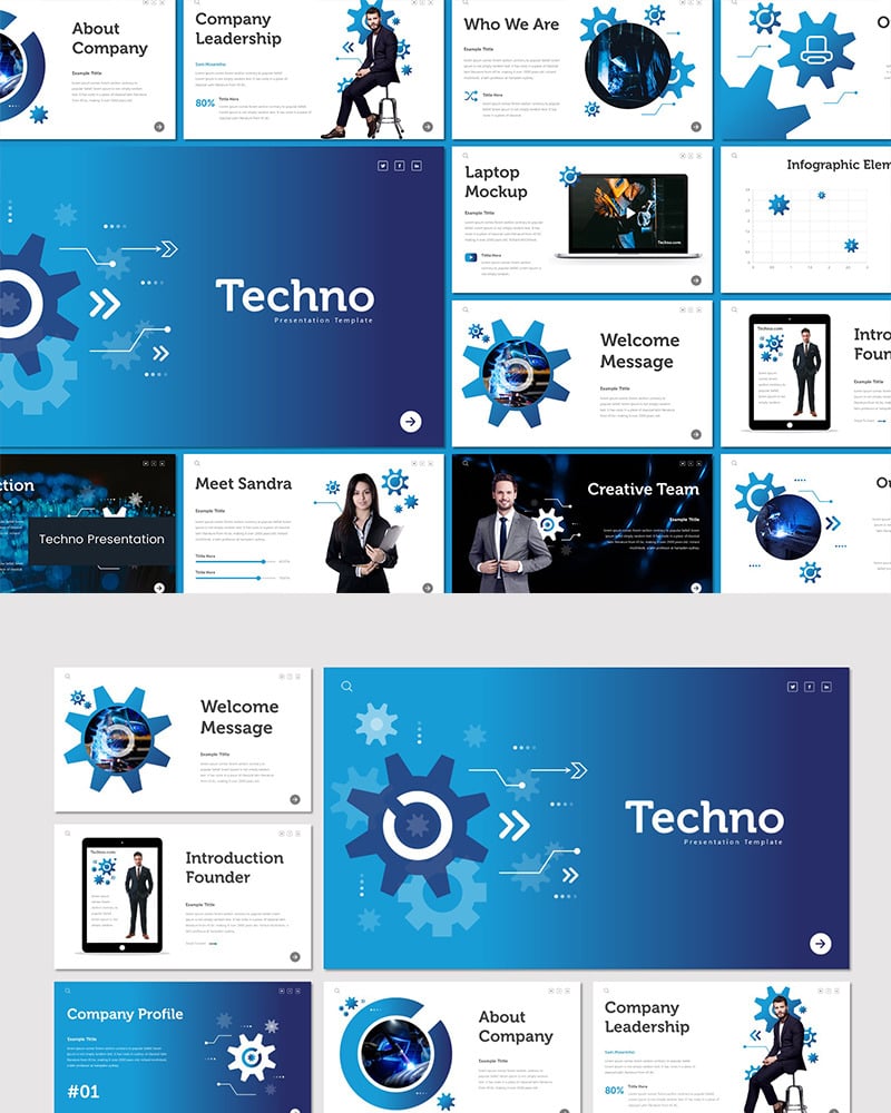 Techno PowerPoint template #89603 - TemplateMonster