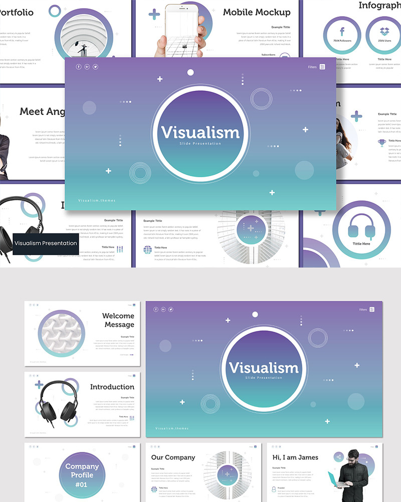 Visualism PowerPoint template #89602 - TemplateMonster