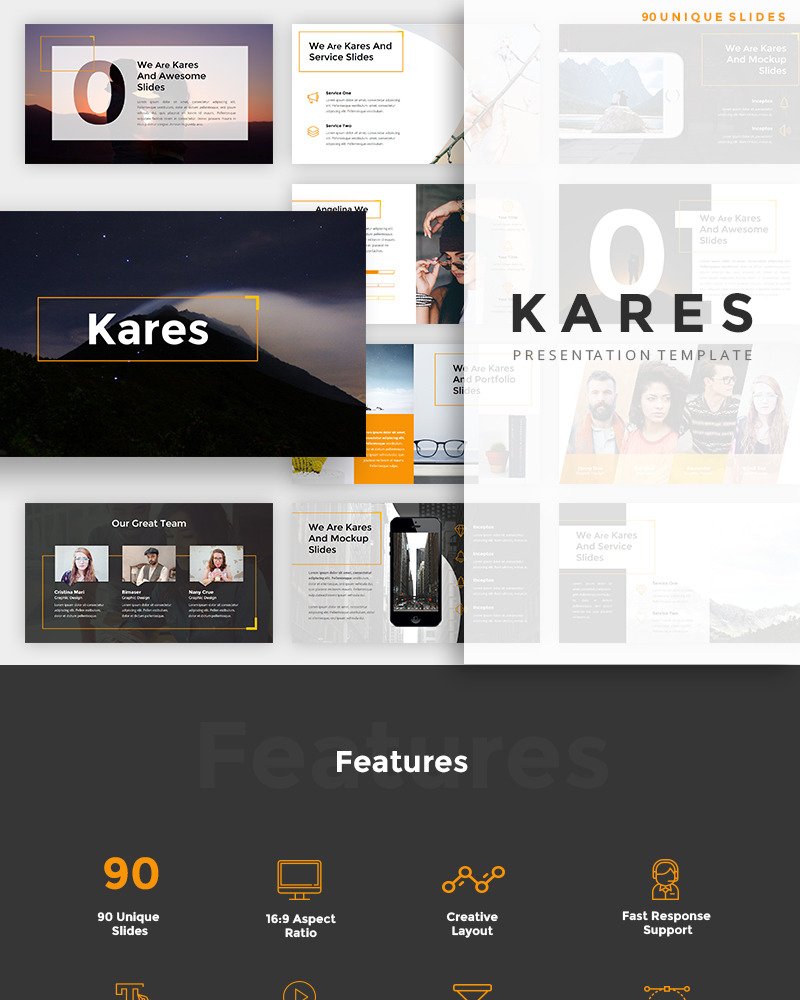 Kares Creative PowerPoint template #89804 - TemplateMonster