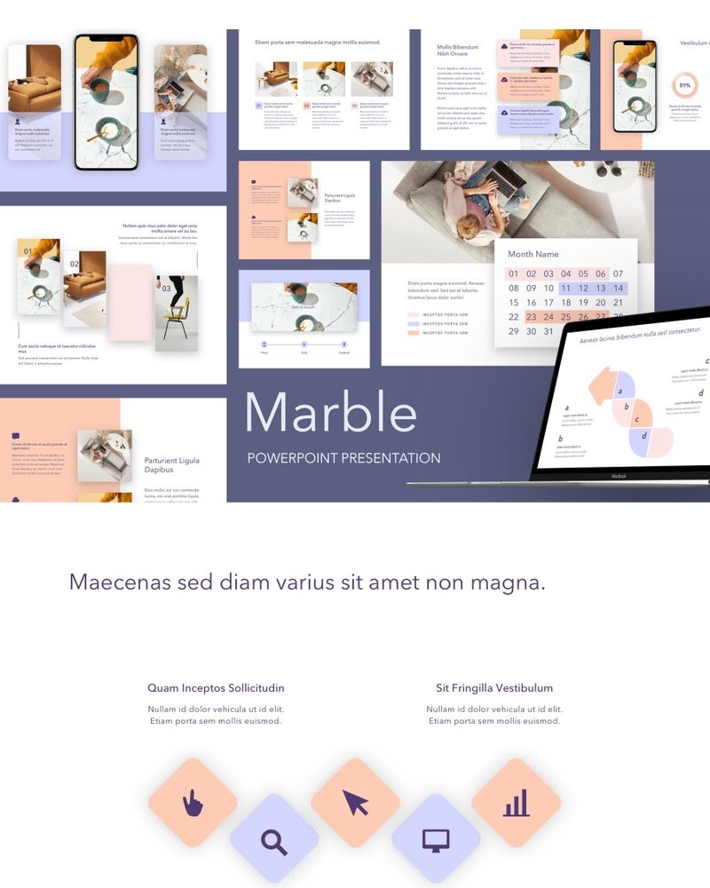 Marble PowerPoint template #89847 - TemplateMonster