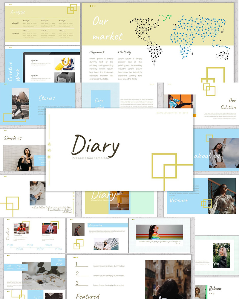 Diary Google Slides #89989 - TemplateMonster