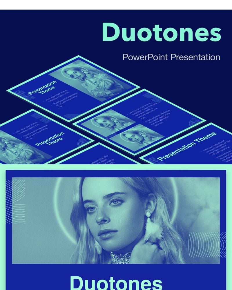 Duotones PowerPoint template #90083 - TemplateMonster