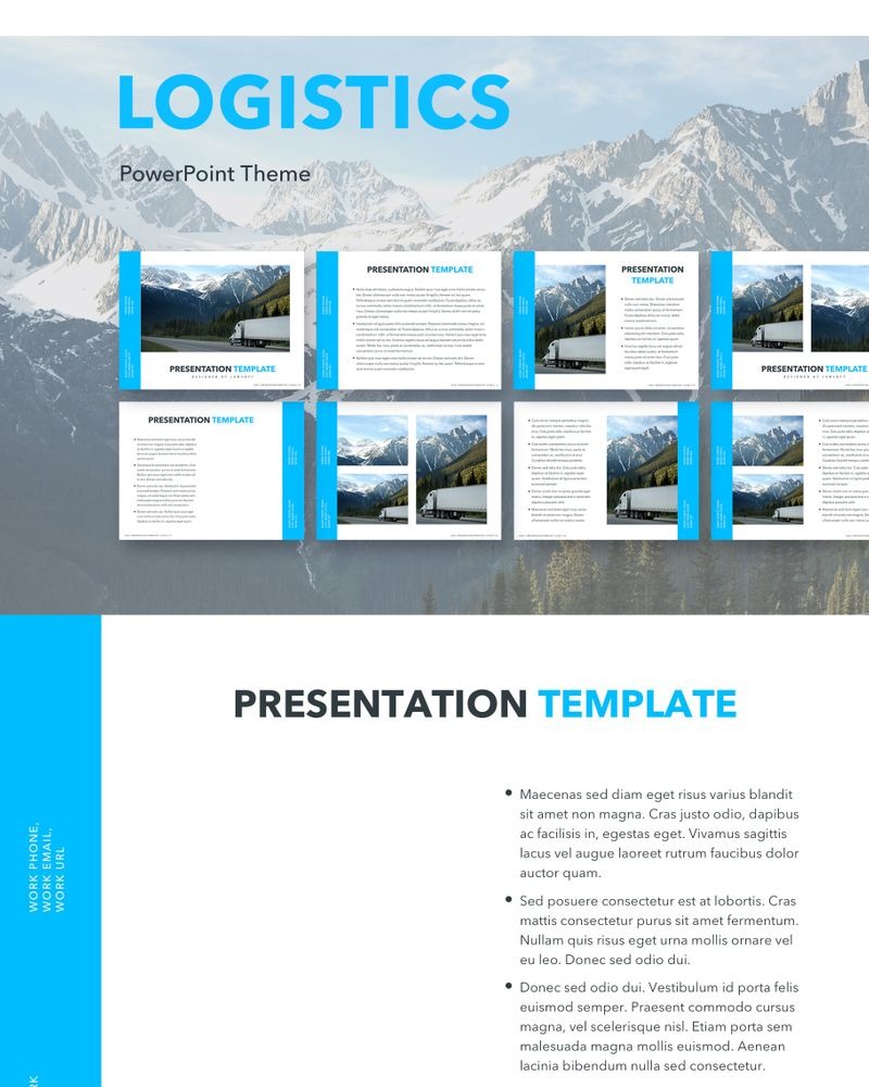 Logistics PowerPoint template #90084 - TemplateMonster