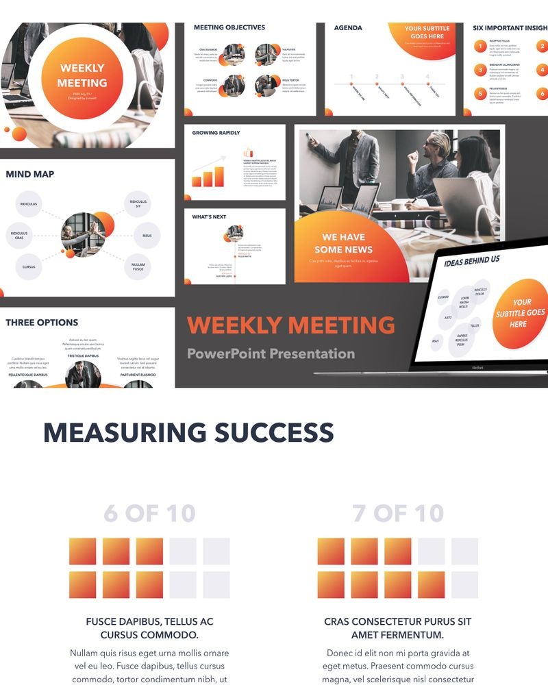 Weekly Meeting PowerPoint template #90074 - TemplateMonster