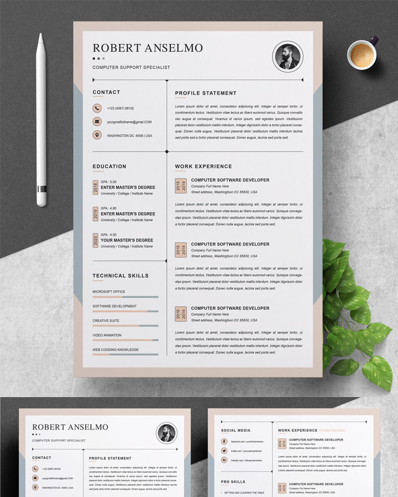 Robert Resume Template #90185 - TemplateMonster