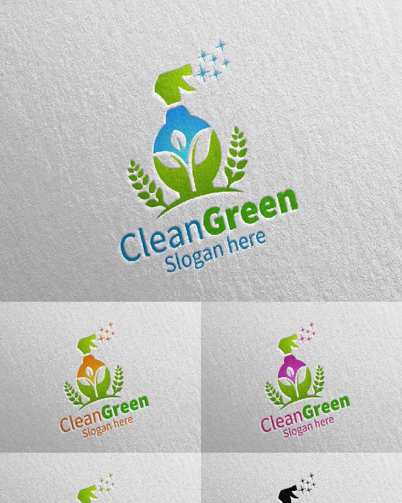 Cleaning Service with Eco Friendly 21 Logo Template