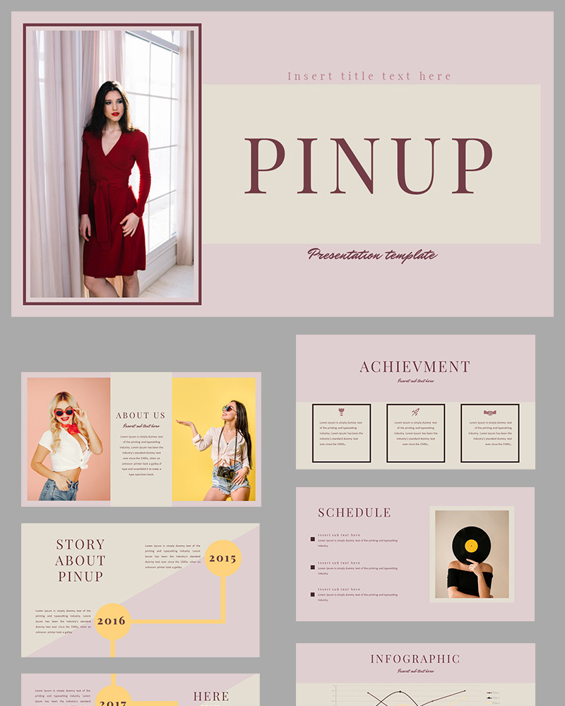 Pinup PowerPoint template #90256 - TemplateMonster