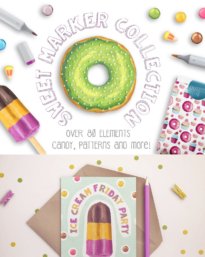 Sweet Marker Collection - Illustration - TemplateMonster