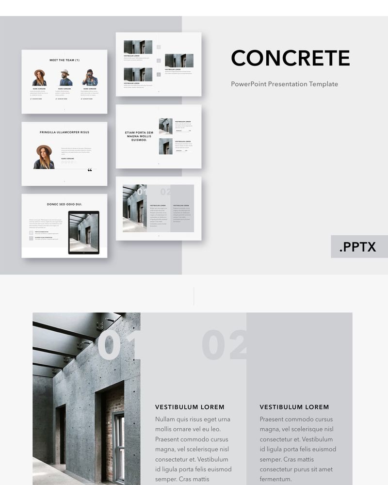 Concrete PowerPoint template #90352 - TemplateMonster
