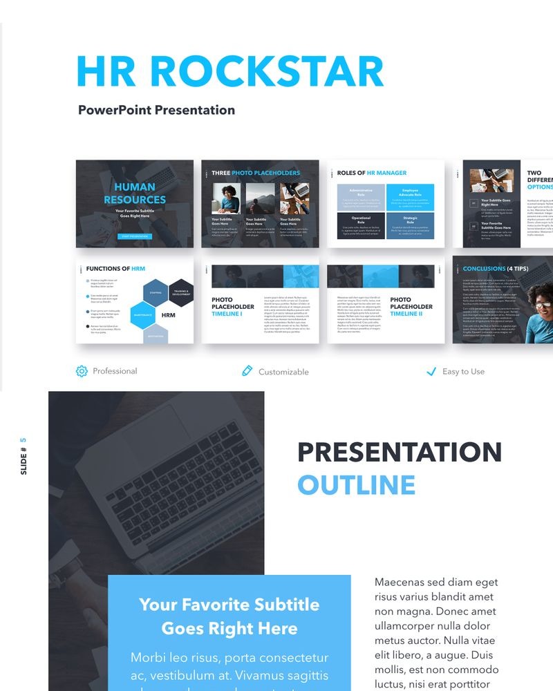 HR Rockstar PowerPoint template #90349 - TemplateMonster