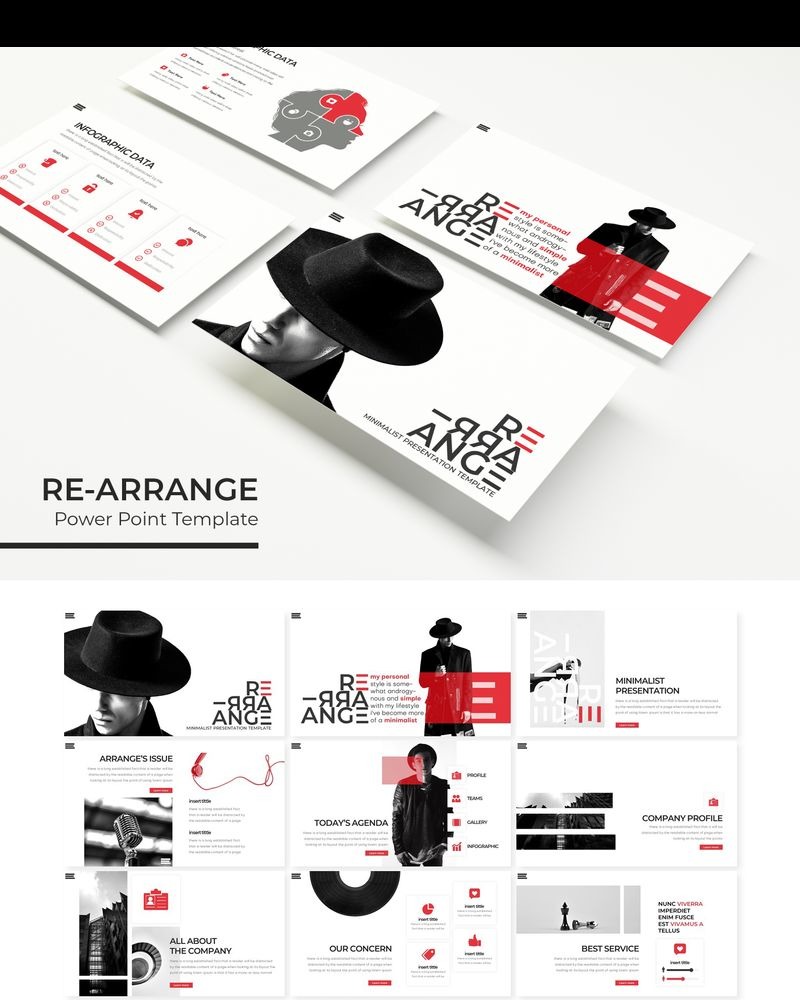 RE-ARRANGE PowerPoint template #90381 - TemplateMonster